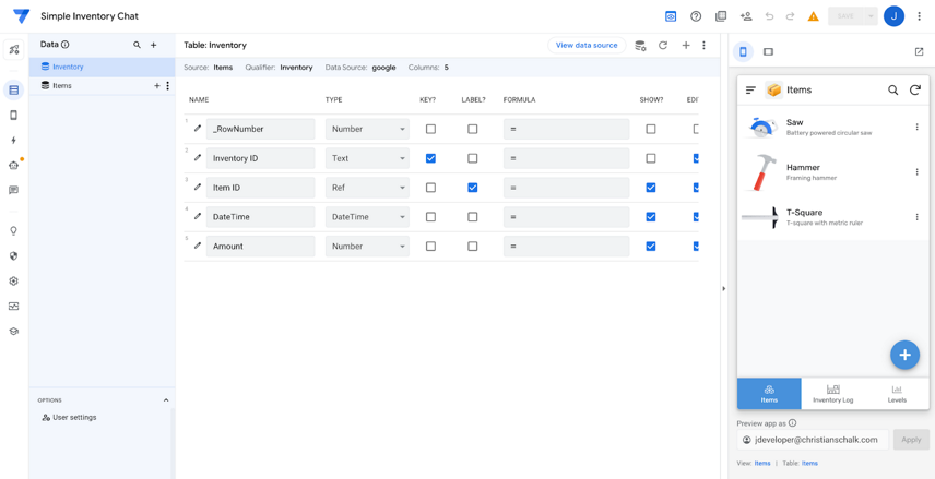 Add Chat to your AppSheet apps | Google Codelabs