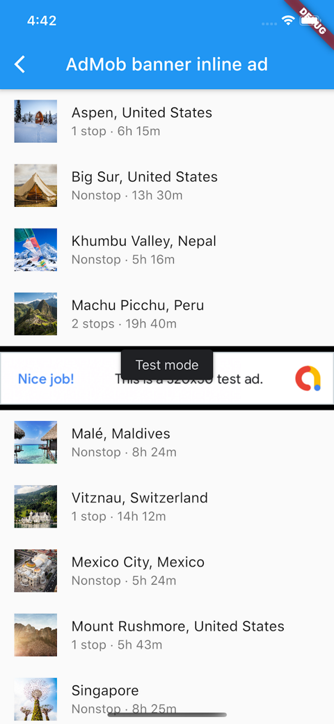 Adding an AdMob banner and native inline ads to a Flutter app | Google ...