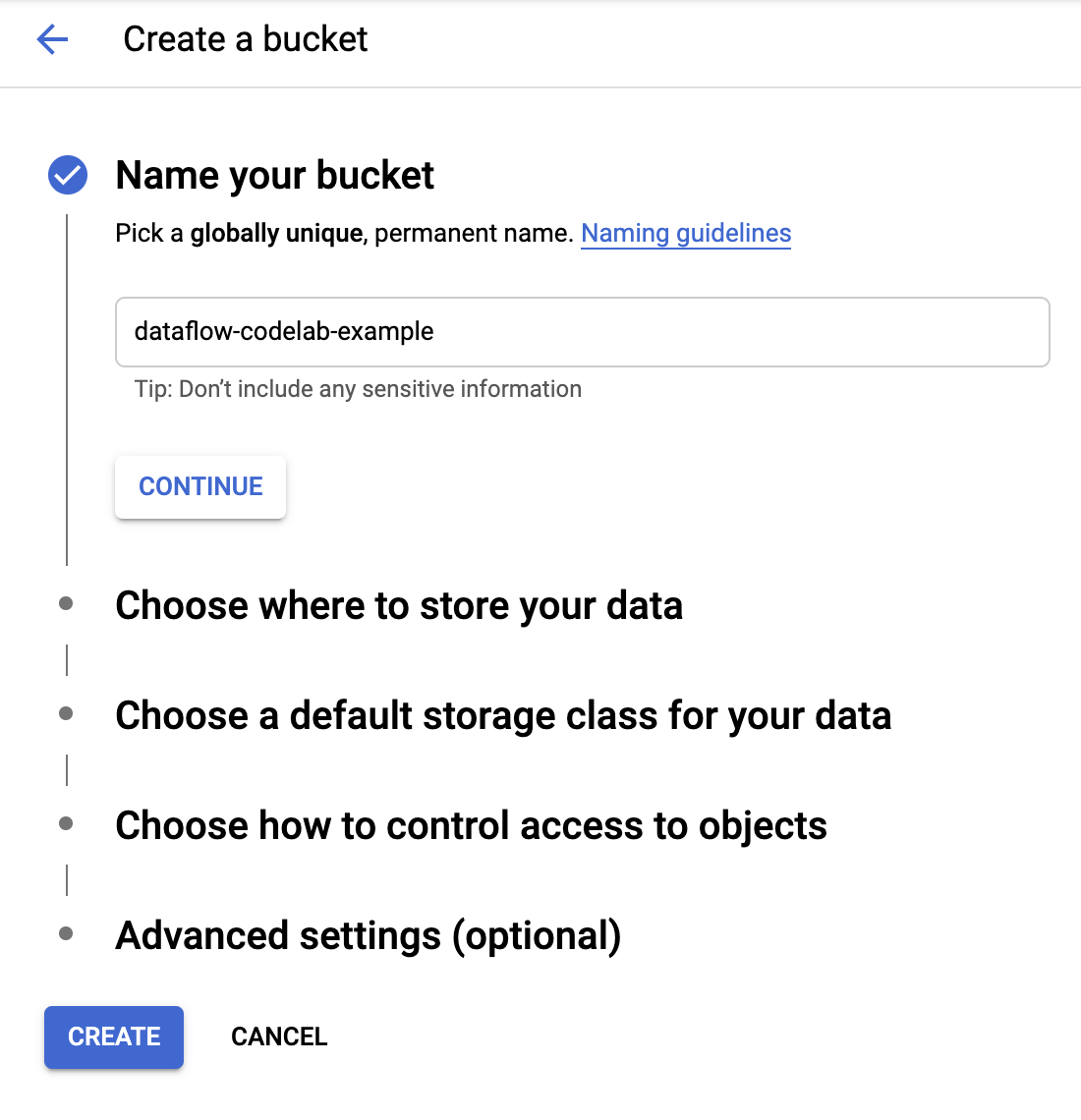 Run a big data text processing pipeline in Cloud Dataflow | Google Codelabs