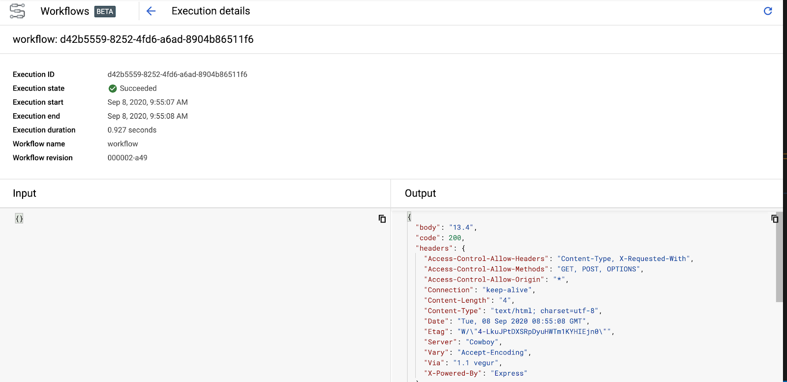 Introduction to serverless orchestration with Workflows | Google Codelabs