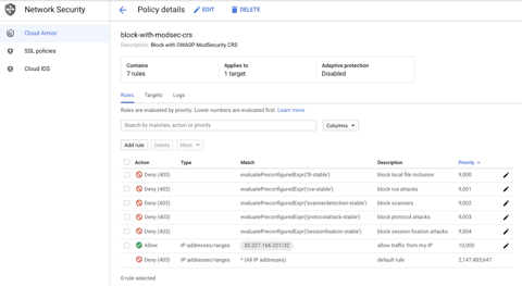 Cloud Armor Preconfigured WAF Rules Codelab | Google Codelabs