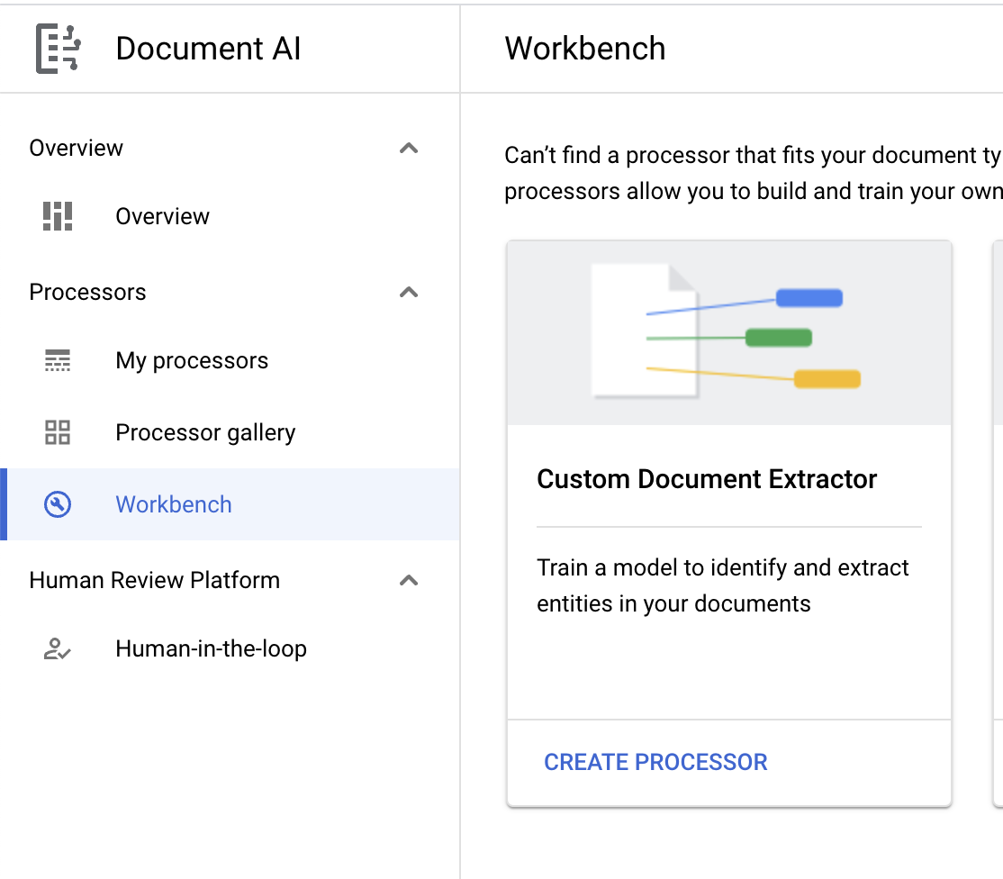 Document AI Workbench - Custom Document Extractor | Google Codelabs