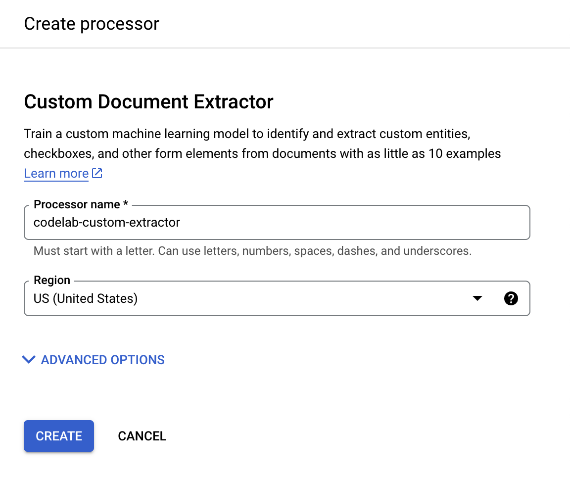 Document AI Workbench - Custom Document Extractor | Google Codelabs