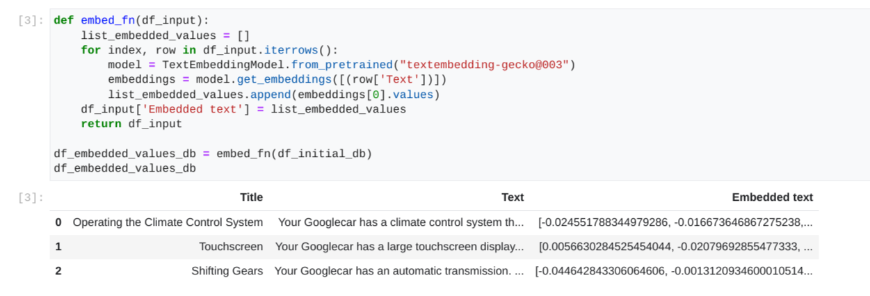 Using textembedding-gecko@003 for Vector Embeddings | Google Codelabs