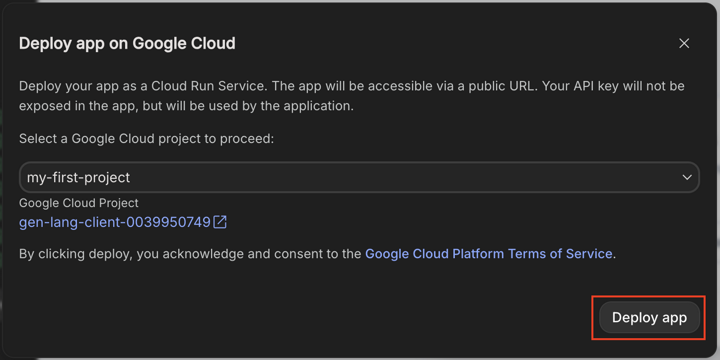 Deploy from AI Studio to Cloud Run | Google Codelabs