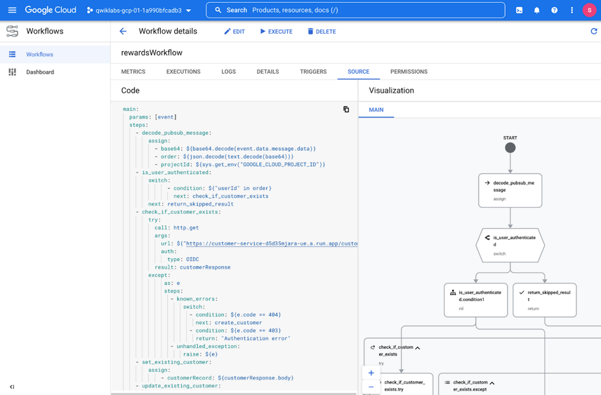 Triggering Workflows with Eventarc | Google Codelabs