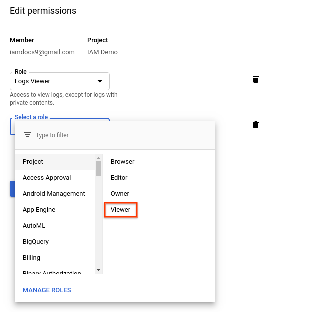 Grant access to your project with IAM | Google Codelabs