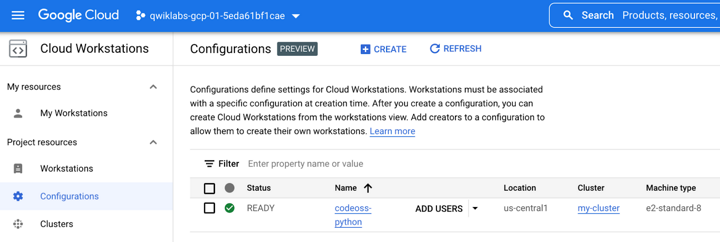InnerLoop Development using Cloud Workstations with Python | Google Codelabs