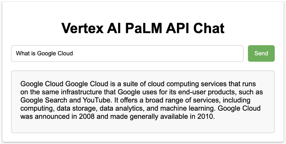 Chat App with PaLM API on Cloud Run | Google Codelabs