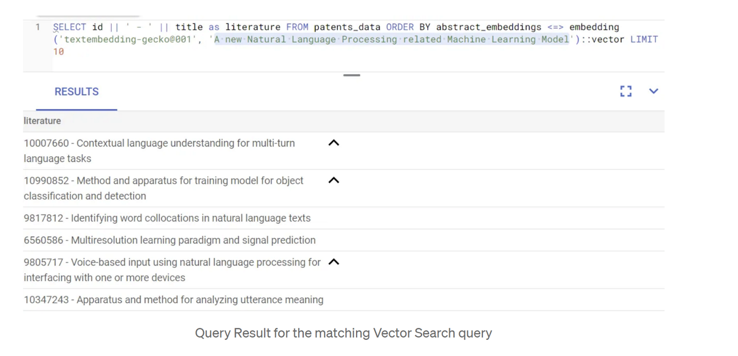 Build a Patent Search App with AlloyDB, Vector Search & Vertex AI! | Google Codelabs